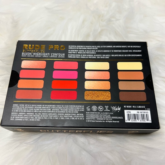 Makeup | Rude Cosmetics Rude Pro Butterflies Blushhighlightcontour ...